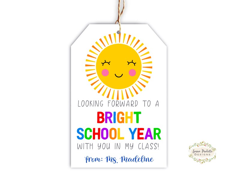 Back to School Tags, Bright School Year Welcome Back Gift Tag, BTS Meet ...