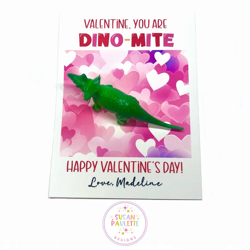Dinosaur Valentine Party Favors, Dino-mite Party Favors, Girl’s Class ...