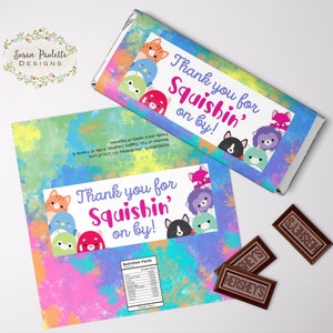 Rainbow Squishy Candy Bar Wrapper for Kids Birthday Party Favor Take ...