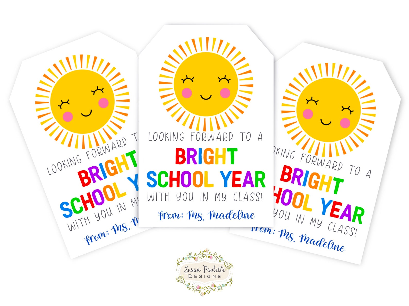Back to School Tags, Bright School Year Welcome Back Gift Tag, BTS Meet ...