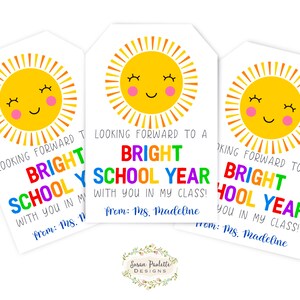 Back to School Tags, Bright School Year Welcome Back Gift Tag, BTS Meet ...