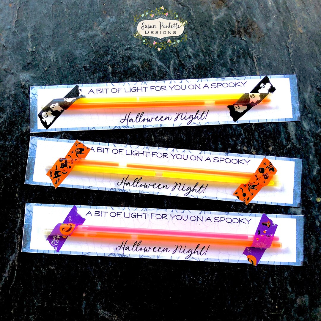 Halloween Glow Stick Party Favors, DIY Handouts for Class, Teacher ...