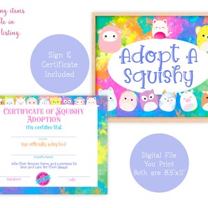 Rainbow Squishy Treat Tags for Squishy Party Kids Birthday Party Take ...