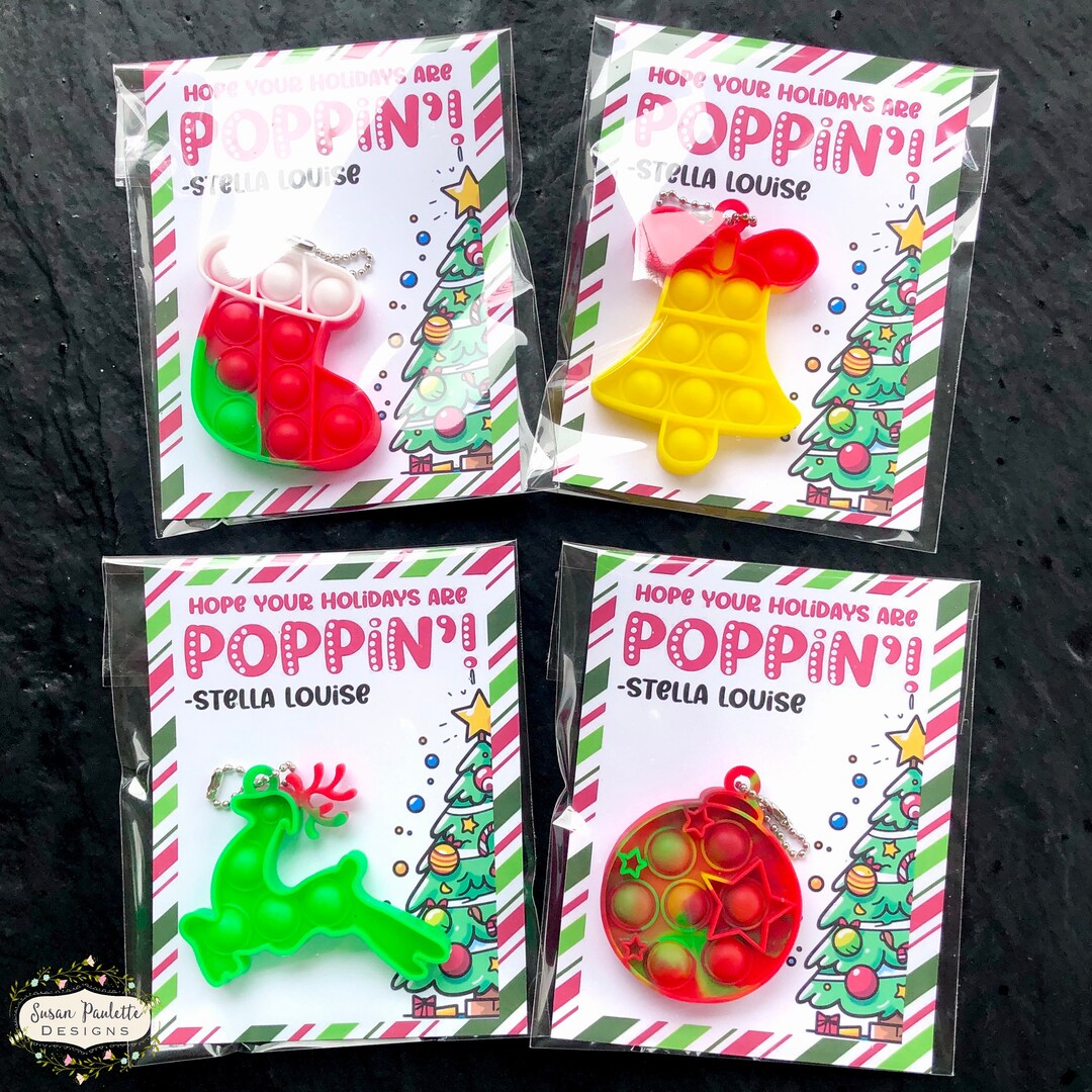Christmas Party Favors, Pop-it Keychains for Classroom, Teacher Poppin ...