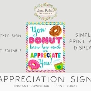Teacher Appreciation Printable Sign 8.5x11 Instant Download School ...