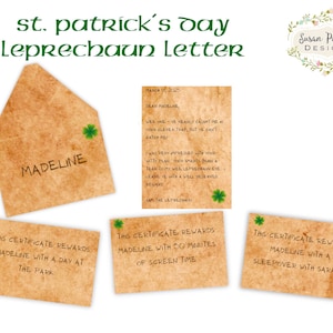Leprechaun Letter and Reward Certificate Set, Envelope Template ...