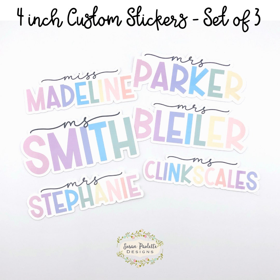 Personalized Teacher Stickers, Back to School Teacher Laptop Stickers ...
