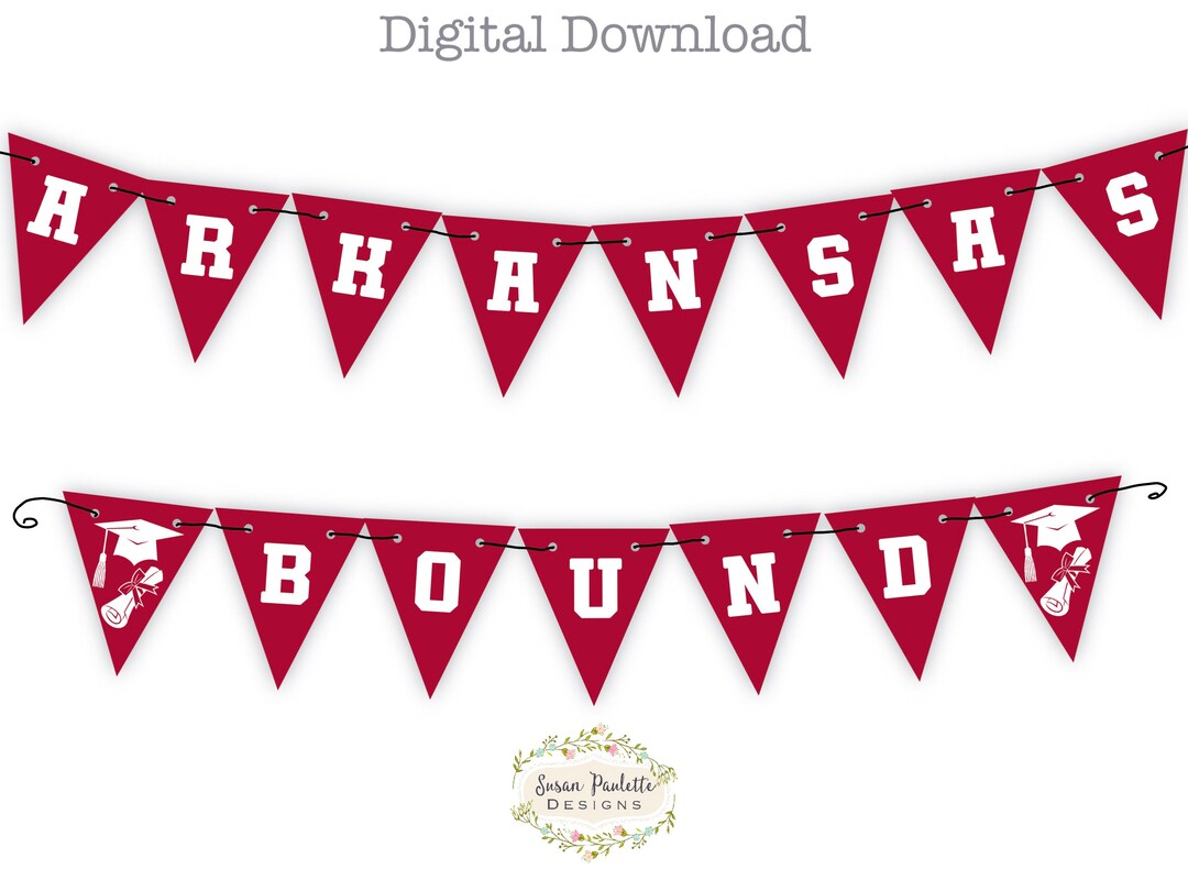 ARKANSAS BOUND Banner Digital Printable Razorbacks High School - Etsy
