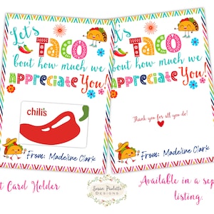 Teacher Appreciation Printable Sign 8.5x11, Instant Download PDF, Taco ...