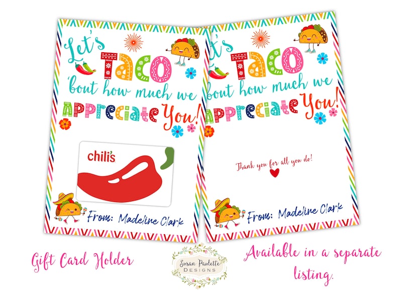 Teacher Appreciation Printable Sign 8.5x11, Instant Download PDF, Taco ...