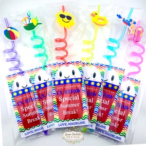 End of Year Straw Party Favors, Summer Classroom Gift, Teacher Gift for ...
