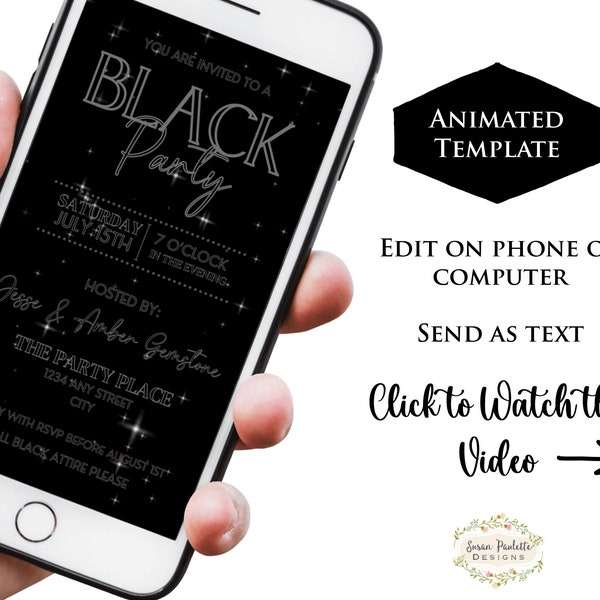 All Black Attire Invitation - Etsy