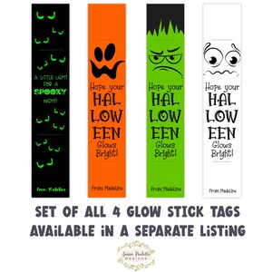 Halloween Glow Stick Frankenstein Tag, Monster Classroom Halloween ...