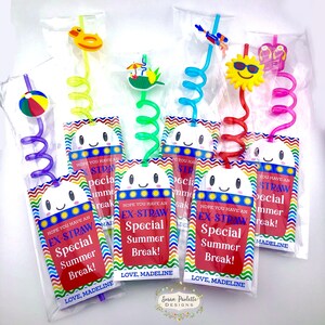 End of the School Year Gifts for Kids, Summer Crazy Straw Party Favors ...