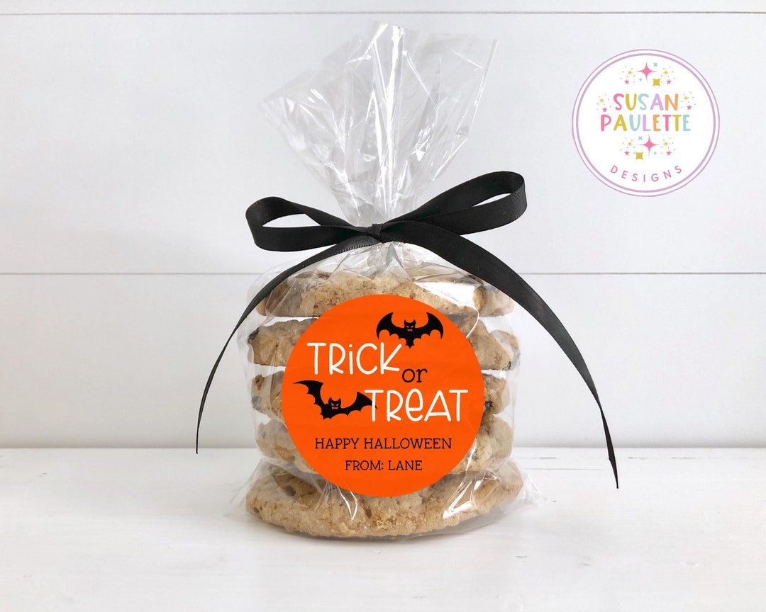 Custom Halloween Stickers, Personalized Goody Bag Labels, Kids Trick or ...