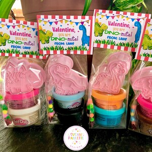 Valentines Party Favors, Dinosaur Play Dough Gift Set for Class ...