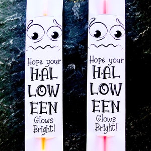 Halloween Glow Stick Ghost Tag, Classroom Halloween Party Favor ...