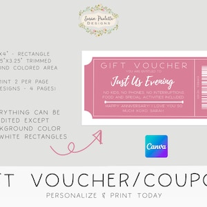 Editable Birthday Voucher Coupon Ticket for Fun Surprise Gift Idea for ...