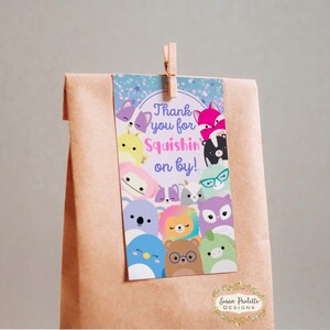 Sparkle Squishy Treat Tags for Kids Birthday Party, Take Home Gift Tag ...