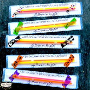 Halloween Glow Stick Party Favors, DIY Handouts for Class, Teacher ...