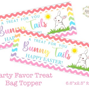 Bunny Tails Bag Topper Basket Stuffer Digital Printable Template Gift ...