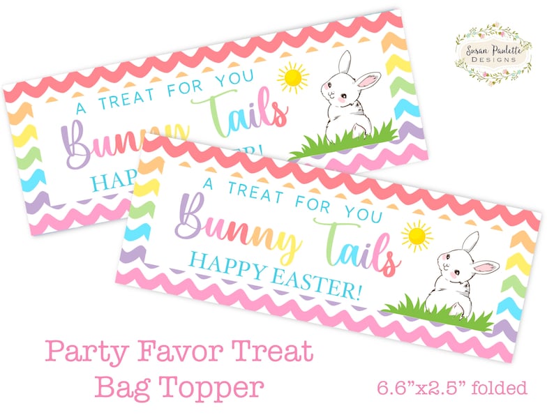 Bunny Tails Bag Topper Basket Stuffer Digital Printable - Etsy