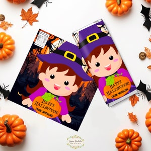 Halloween Candy Bar Wrappers, Set of 4 Printable Halloween Party Favor ...