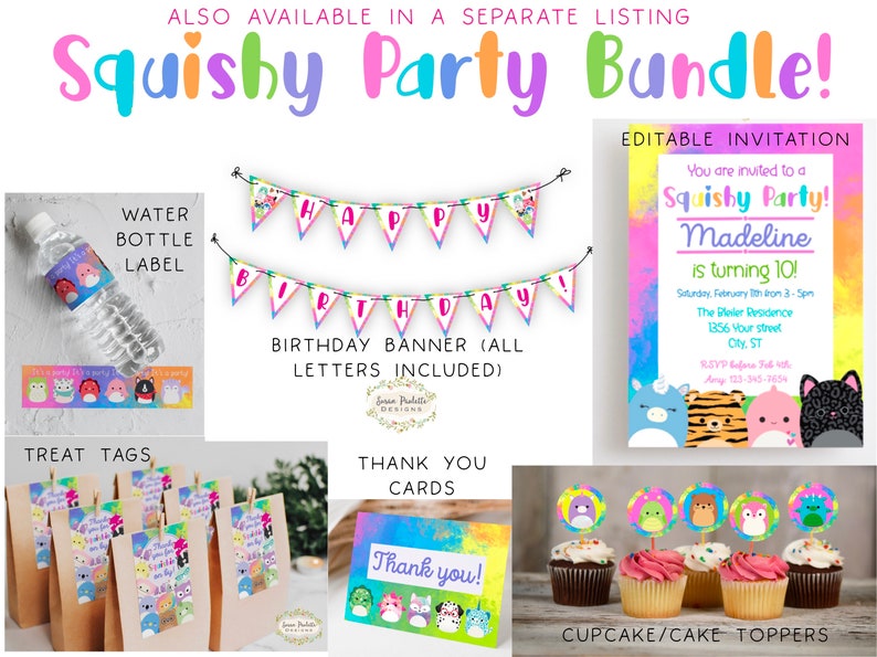 Squishy Valentine Tags Printable Instant Download Four Designs - Etsy