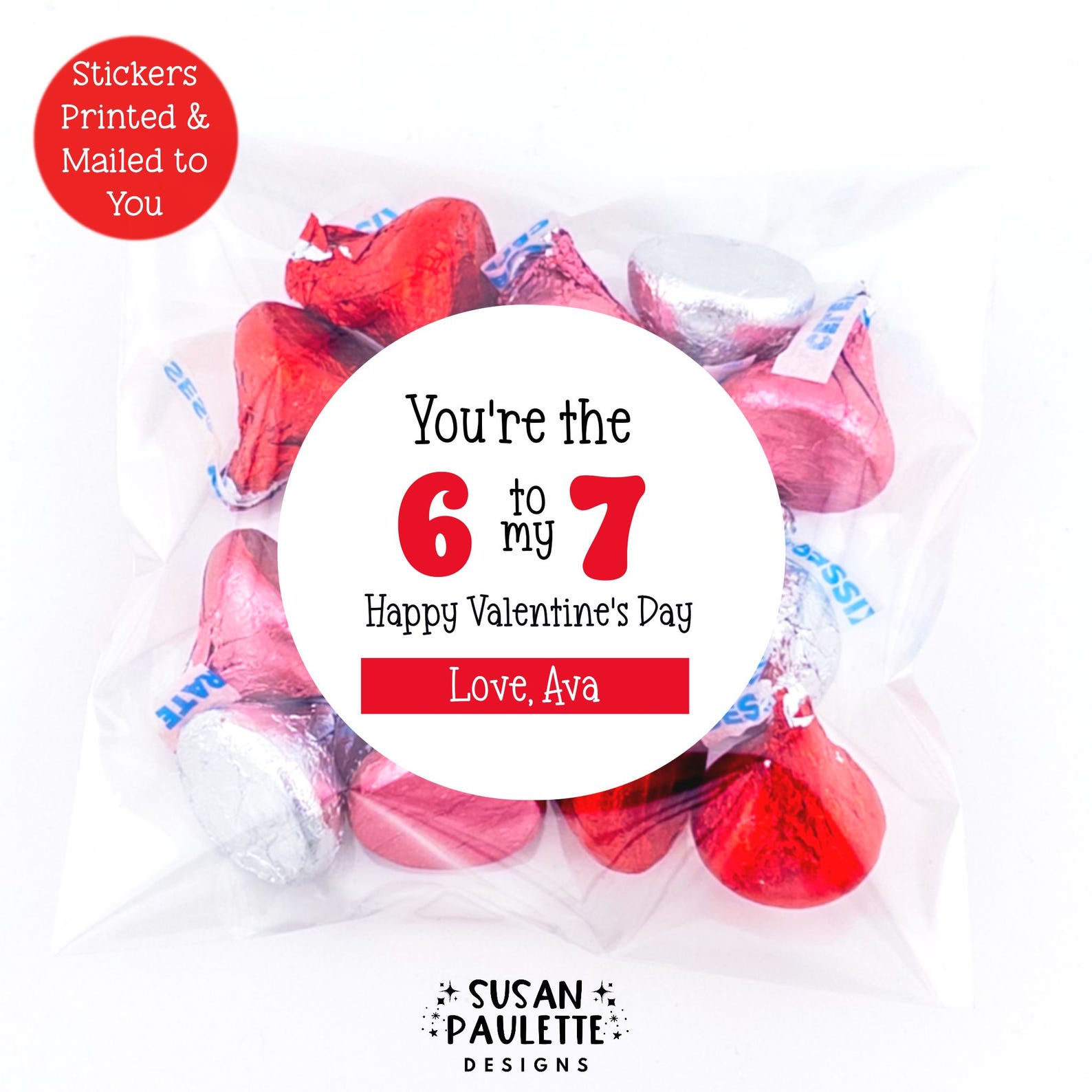 67 Valentines Favor Stickers, Personalized Goody Bag Tags & Bags ...