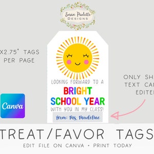 Back to School Tags, Bright School Year Welcome Back Gift Tag, BTS Meet ...