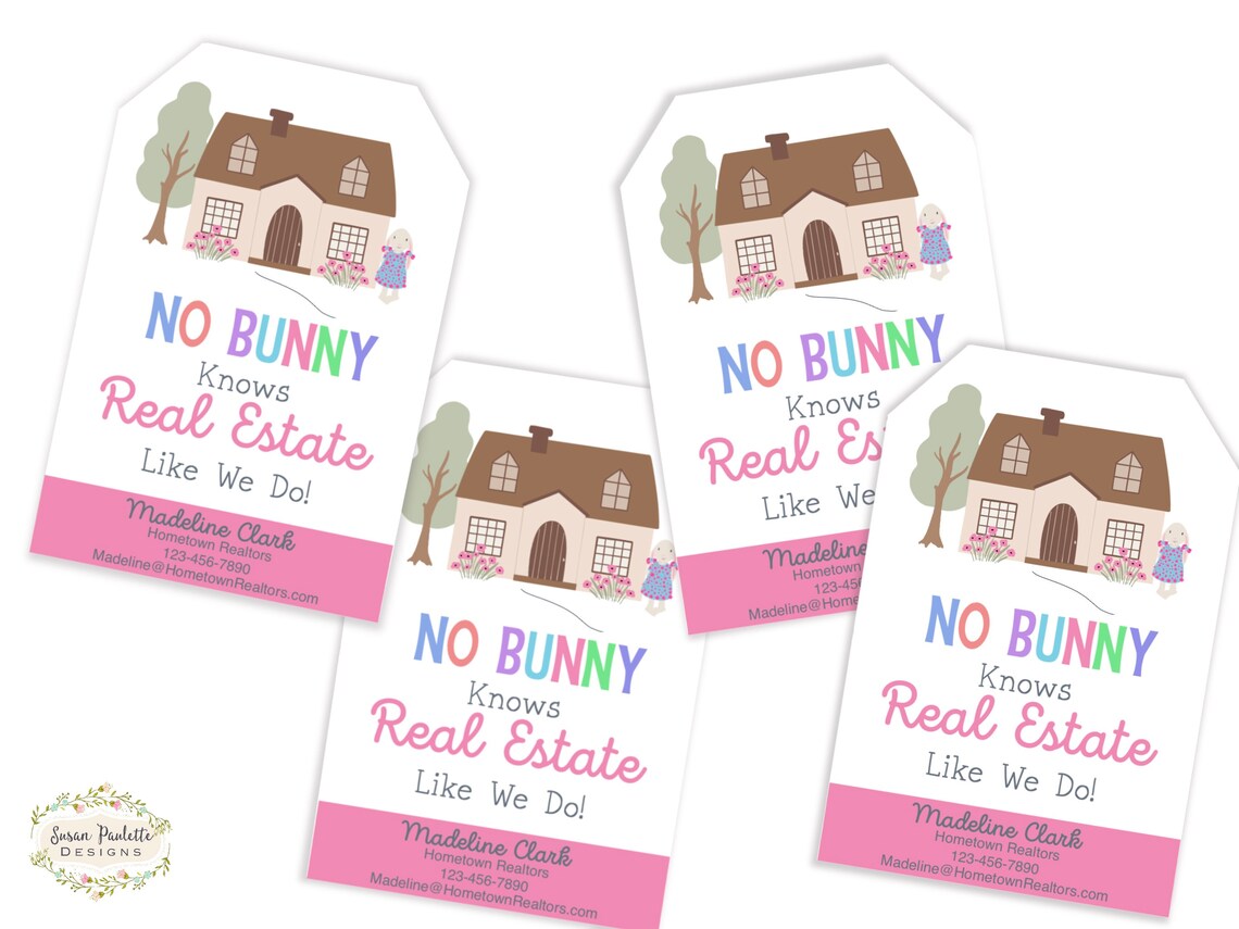 Easter Realtor Tags Spring Pop by Tags No Bunny Knows Real Estate Needs ...