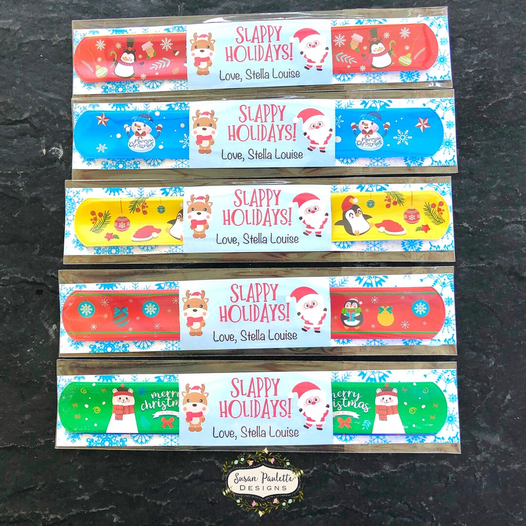 Christmas Party Favors, Holiday Slap Bracelets, Teacher Gift for ...