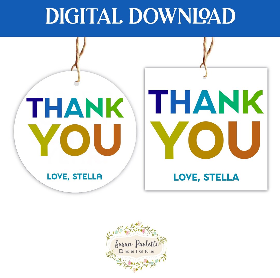 Thank You Gift Tags for Men, Best Man Groomsmen Treat Labels, Masculine ...