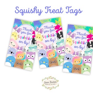Rainbow Squishy Treat Tags for Squishy Party Kids Birthday Party Take ...