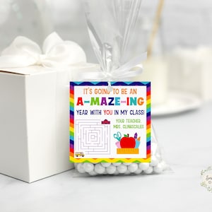 Back to School Favor Tags, It’s Going to Be an A-maze-ing Year Tag, BTS ...