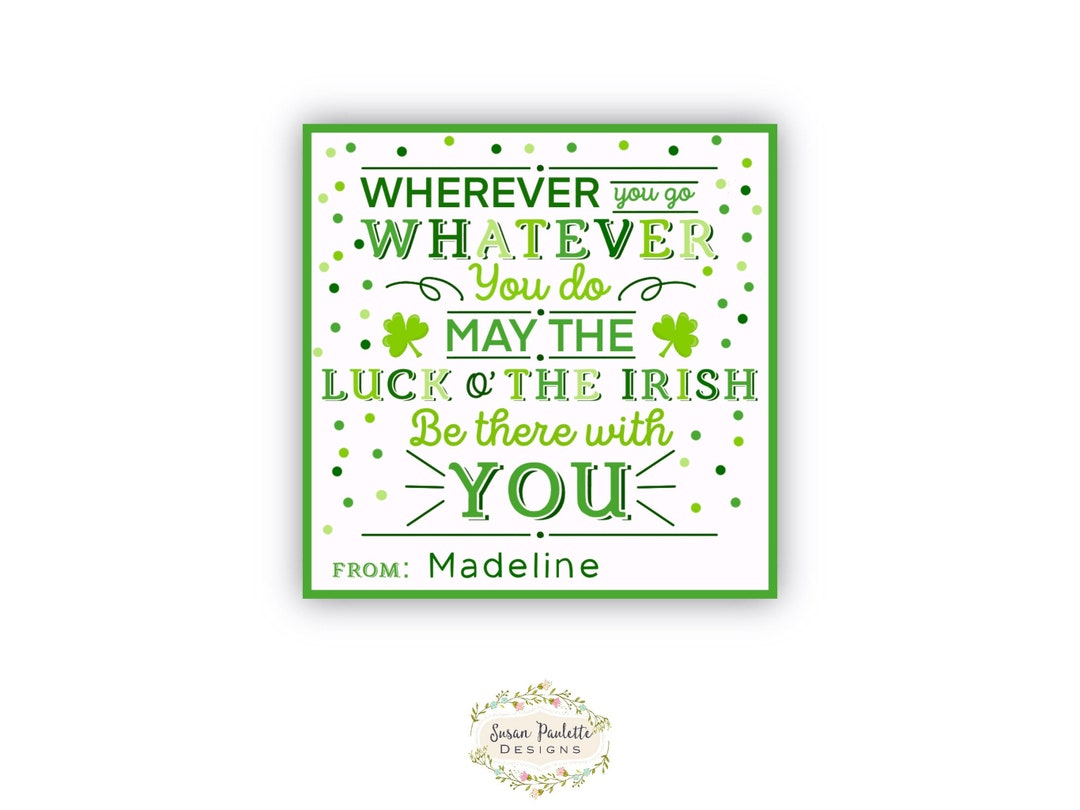 Team Member Staff St Patricks Day Treat Tag Teacher Appreciation Thank ...