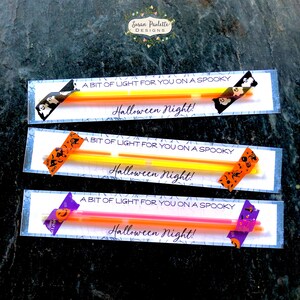 Halloween Glow Stick Party Favors, DIY Handouts for Class, Teacher ...