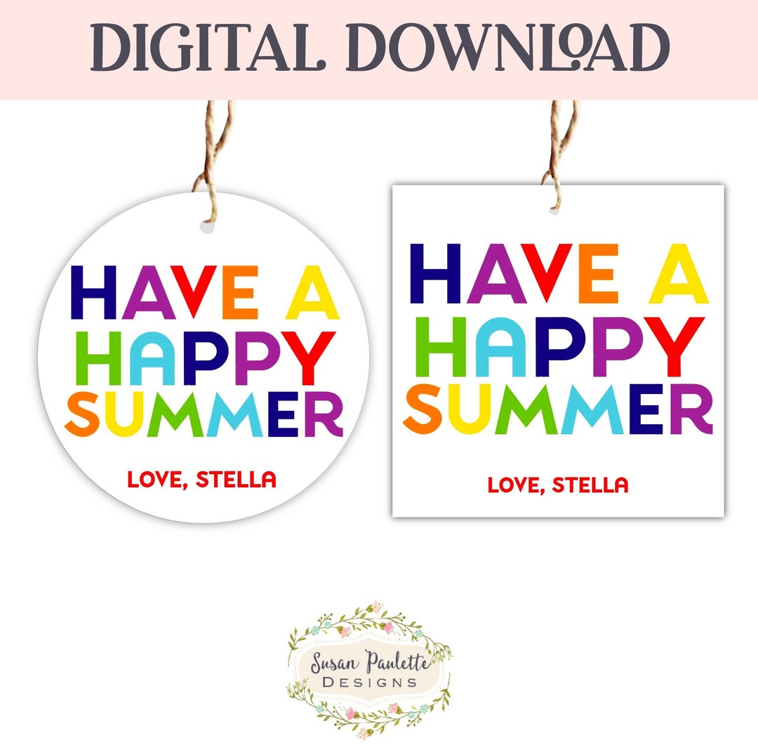 End of Year Gift Tags, Teacher Last Day of School Treat Labels, Thank ...