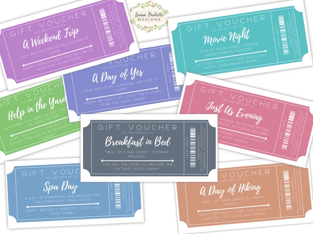 Editable Birthday Voucher Coupon Ticket for Fun Surprise Gift Idea for ...