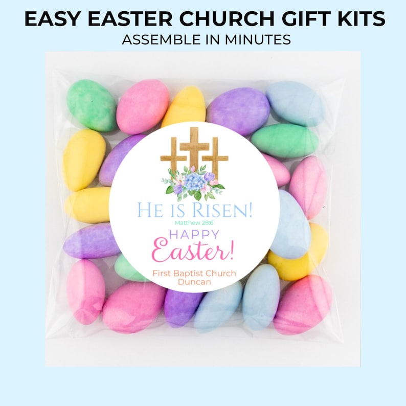 He is Risen Easter Treat Bag Stickers | Personalized Christian Easter ...