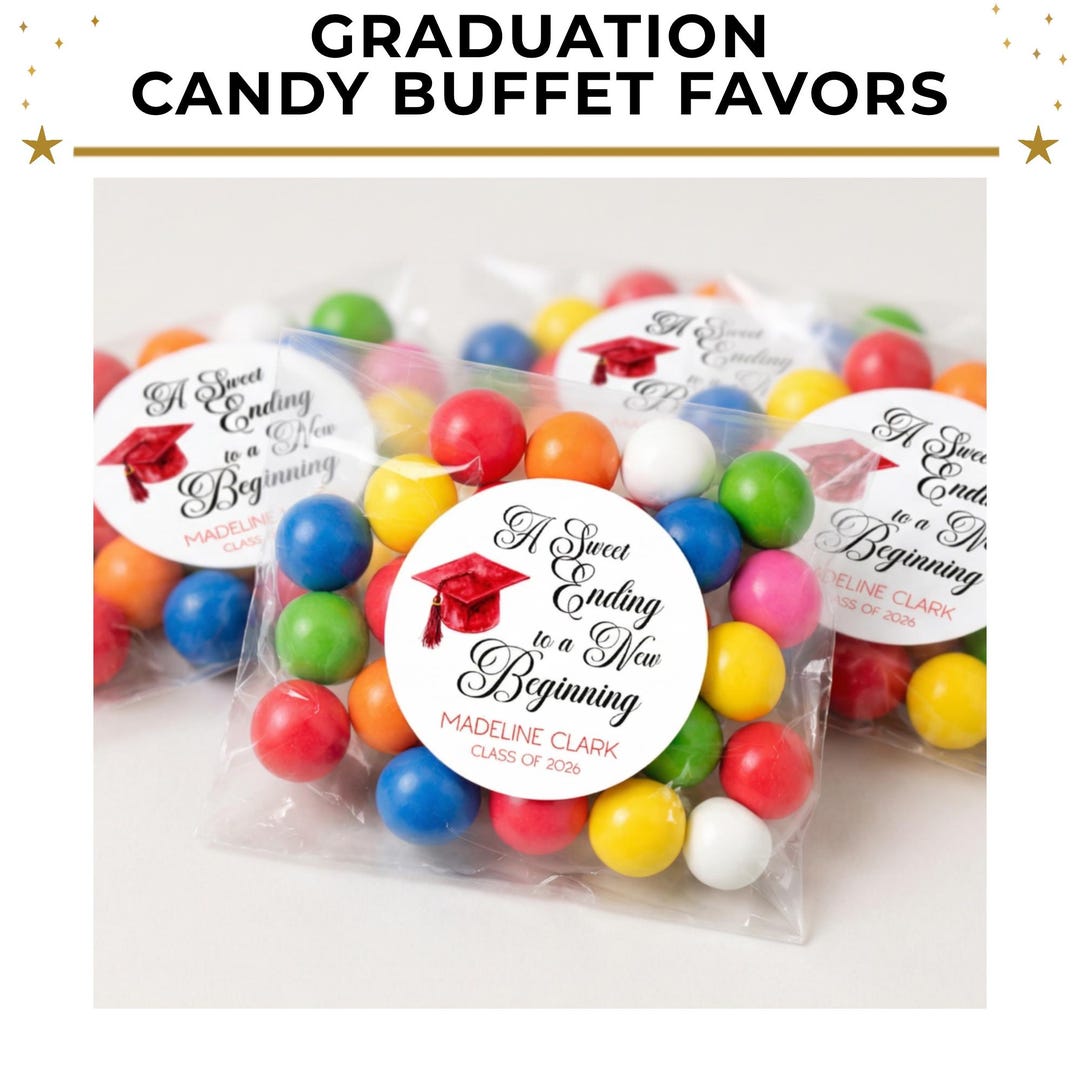 Graduation Candy Buffet Favors | Grad Candy Treat Bags | Personalized ...