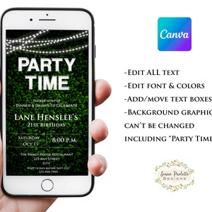 Marquee Birthday Party Invitation, Animated Party Time Digital Invite ...