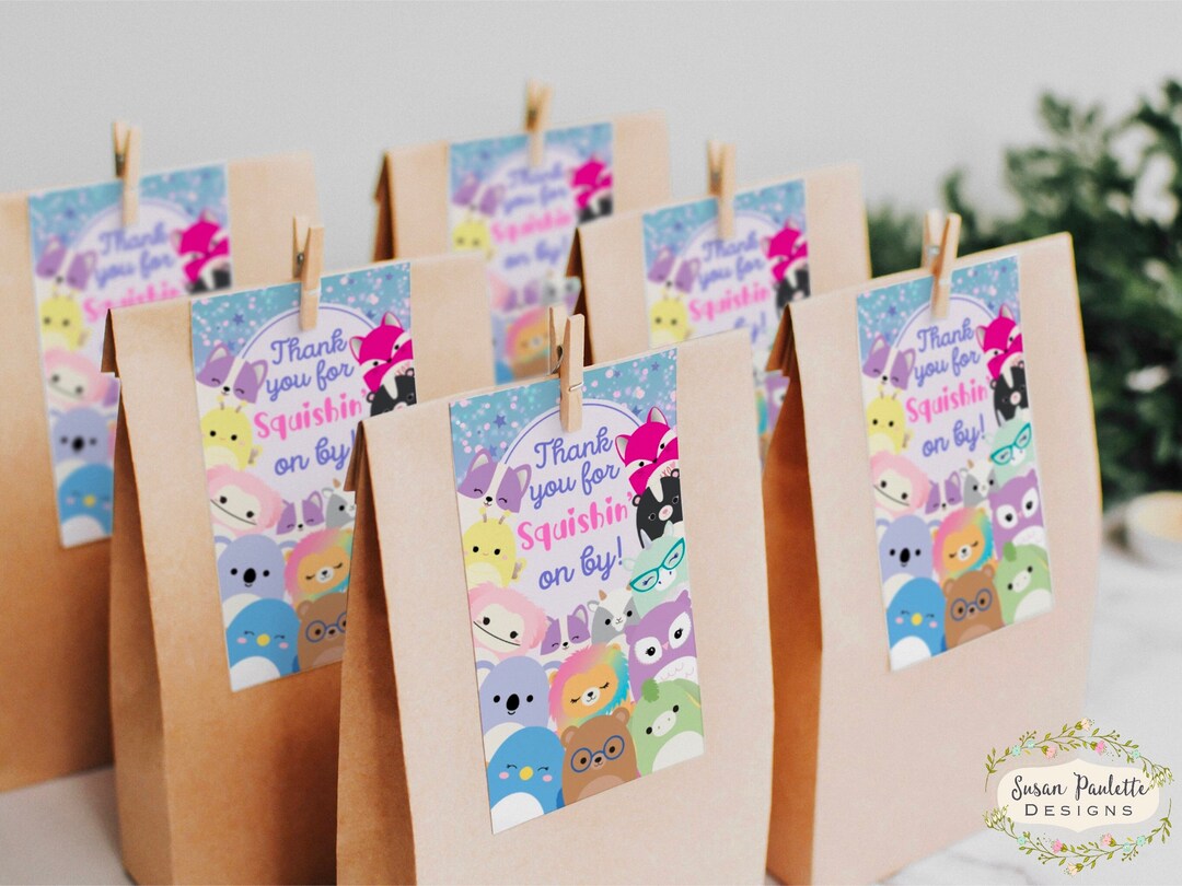 Sparkle Squishy Treat Tags for Kids Birthday Party, Take Home Gift Tag ...