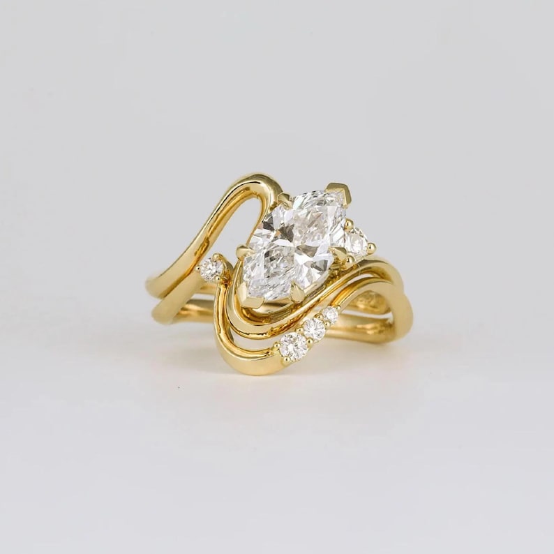 Freedom! Most Beautiful Statement Ring Set • Marquise Moissanite Ring ...