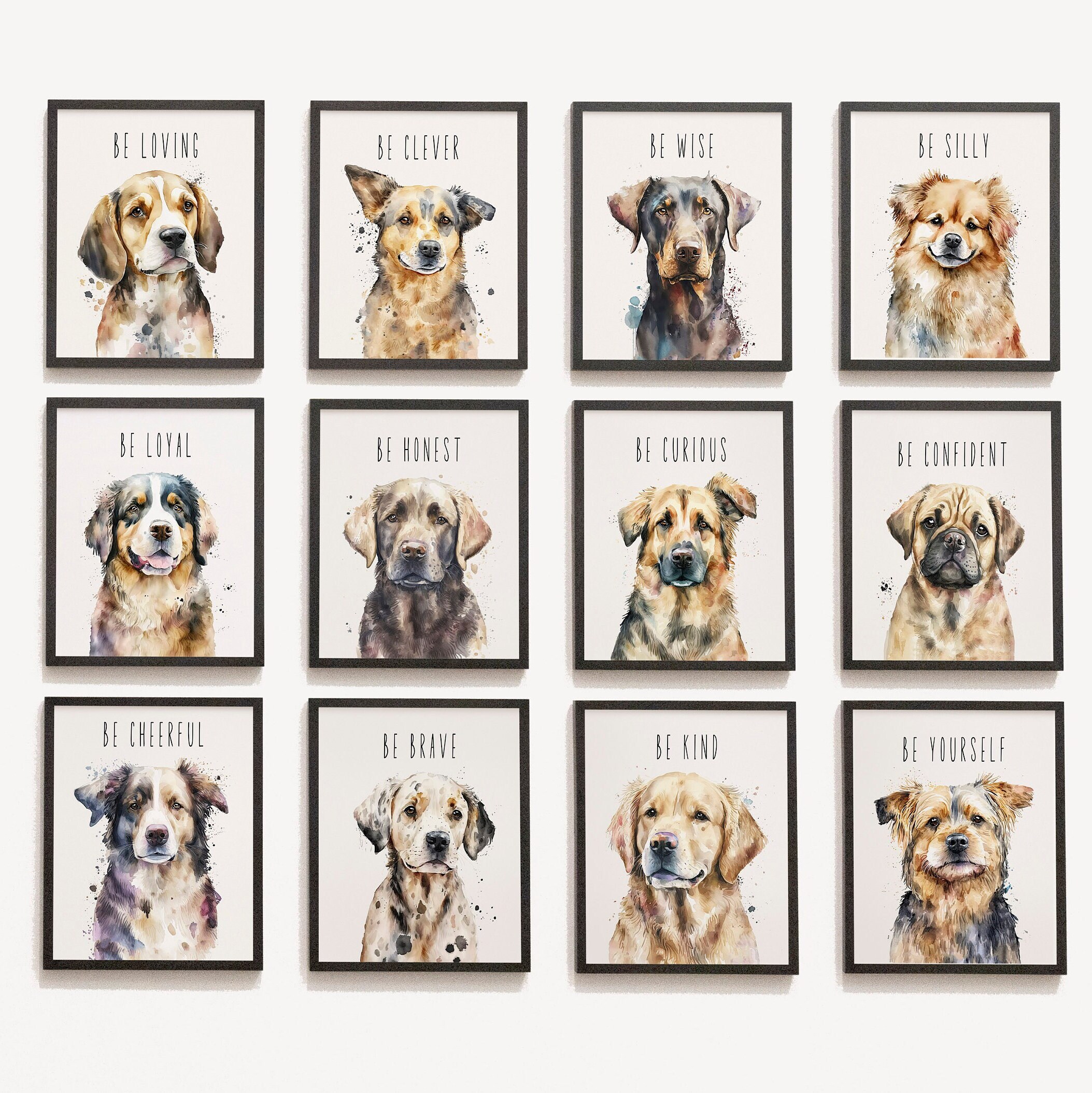 Dog Nursery Decor, DIGITAL, Puppy Nursery Wall Art, Be Strong Be Brave ...