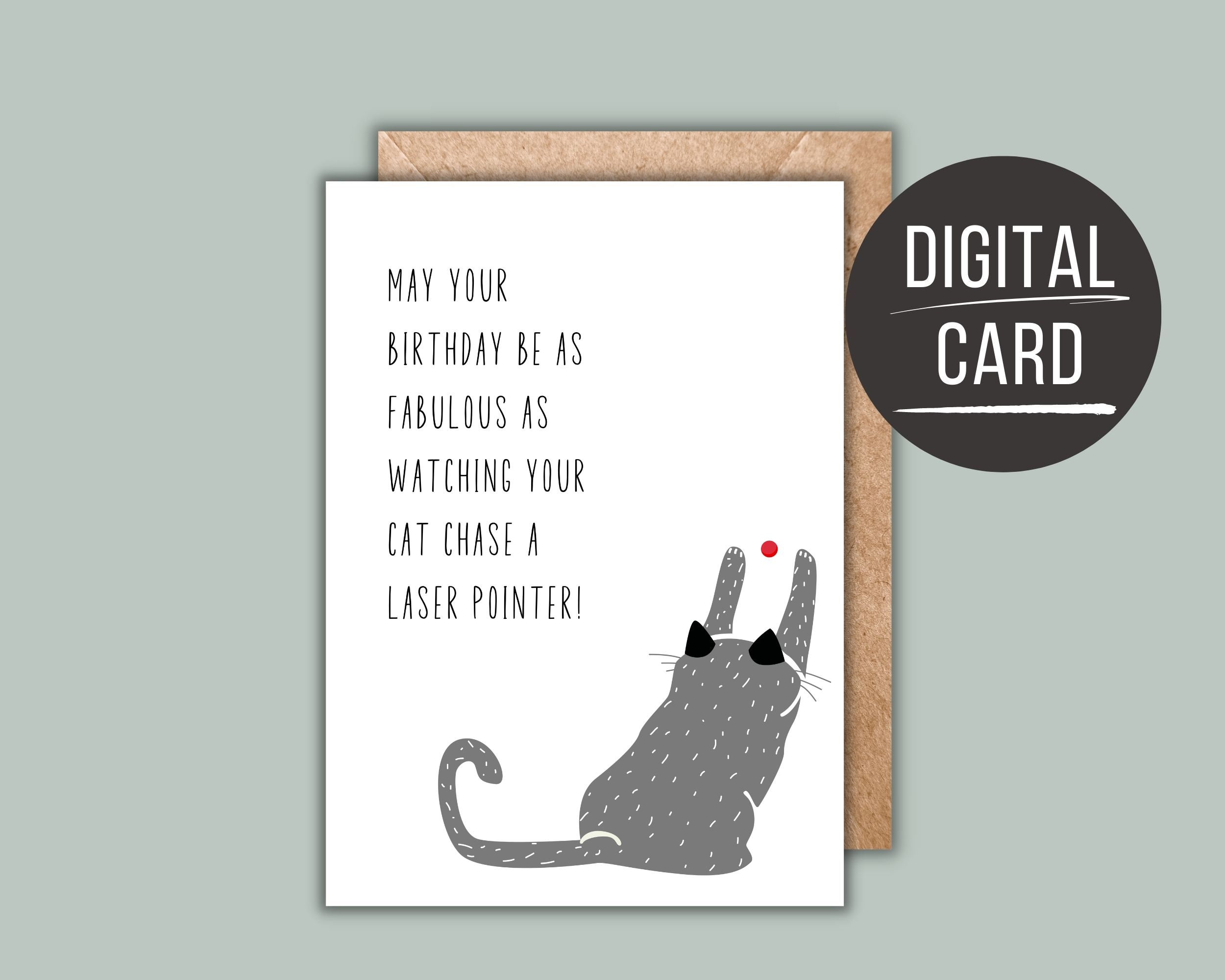 Funny Cat Lover Birthday Printable Card,funny Cat Bday, Downloadable ...