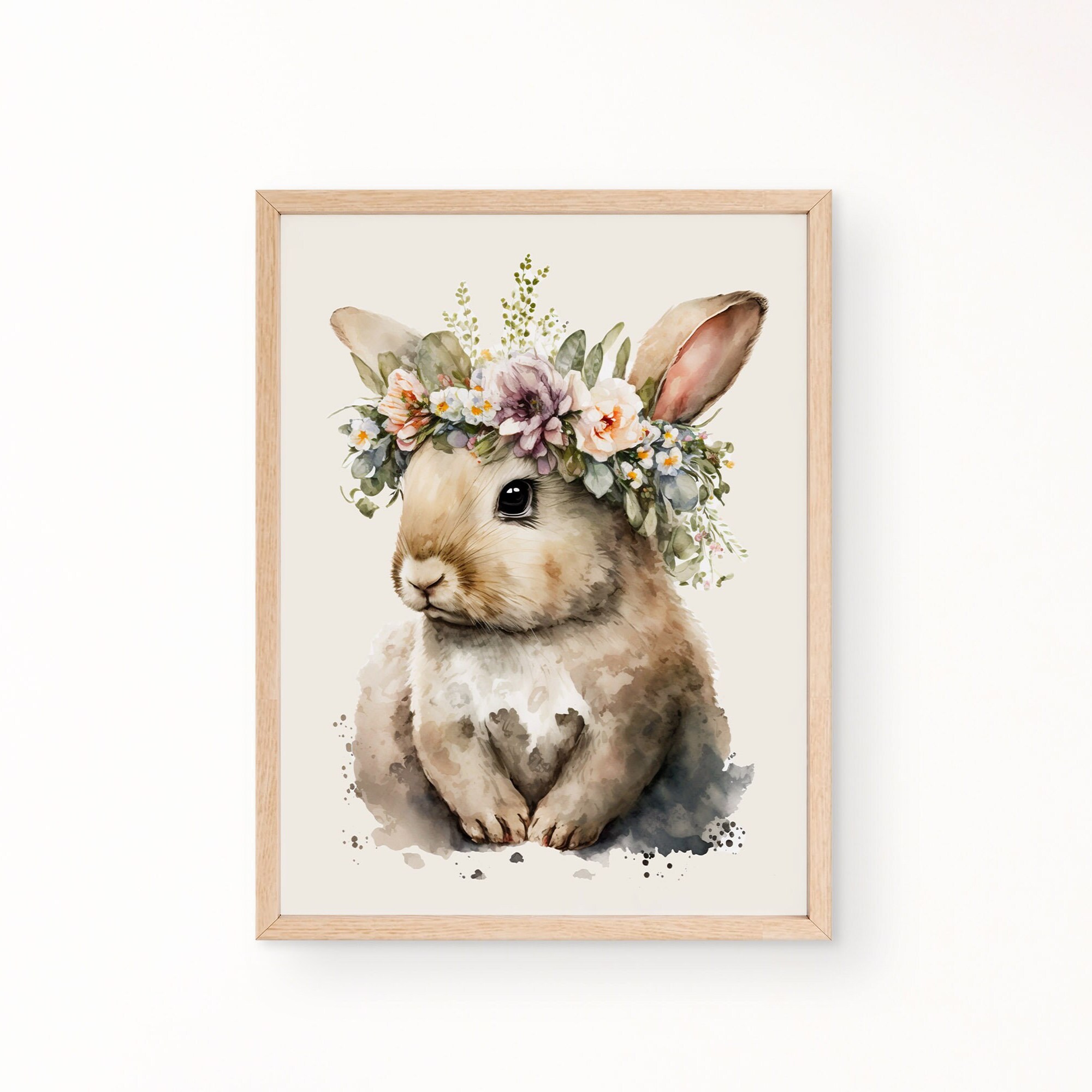 Woodland Animal With Flower Crowns Nursery Print Set of 3, Woodland ...