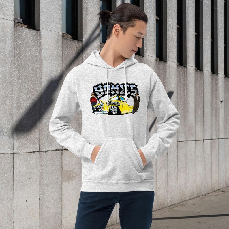 Chicano Lowrider Homies Hoodie – 90s Latino Streetwear, Vintage Cartoon ...
