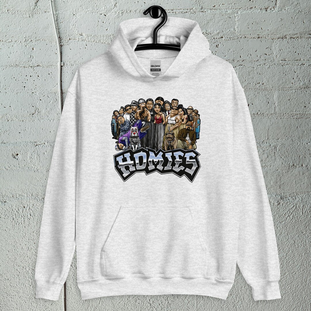 Homies Hoodie – Chicano Lowrider Sweatshirt, 90s Latino Streetwear ...