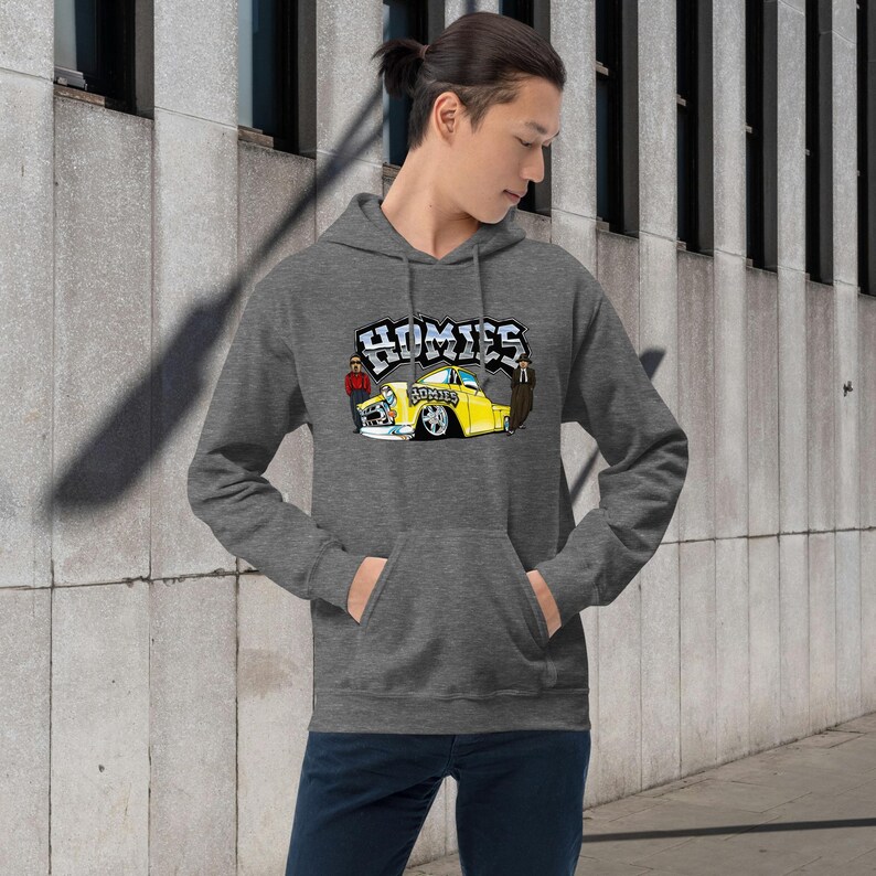 Chicano Lowrider Homies Hoodie – 90s Latino Streetwear, Vintage Cartoon ...